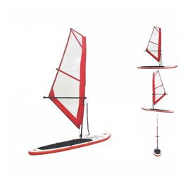 vidaXL Schlauchboot Aufblasbares Stand-Up-Paddleboard Set mit Segel Rot und Weiß