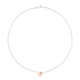 DoDo Damen Kette mit Anhänger, 925er Sterling Silber 375er Roségold, bicolor