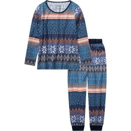 bonprix Pyjama im Norweger Design aus Bio-Baumwolle