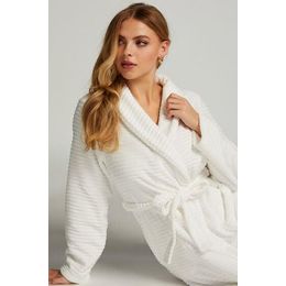 Hunkemöller Hunkemöller Langer Bademantel Fleece Rip Weiß