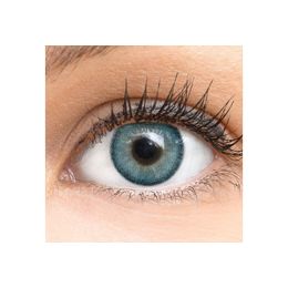 GLAMLENS Monatslinsen Sehr stark deckende und natürliche blaue Kontaktlinsen "BellaBlue"