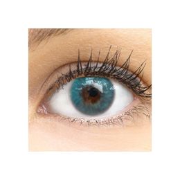 GLAMLENS Monatslinsen Sehr stark deckende und natürliche blaue Kontaktlinsen "Adria Blue"