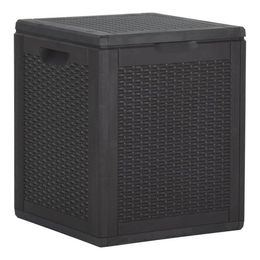 furnicato Gartenbox Garten-Aufbewahrungsbox 90 L Schwarz PP Rattan