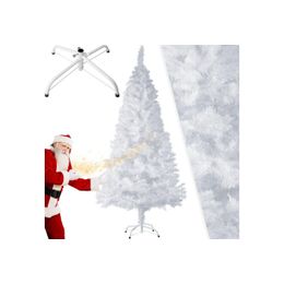 TecTake Künstlicher Weihnachtsbaum Weihnachtsbaum künstlich mit Metallständer weiß