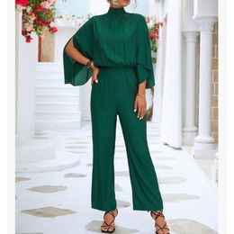 AFAZ New Trading UG Jumpsuit Schulterfreie Sommerhose für Damen mit Stehkragen und weitem Bein