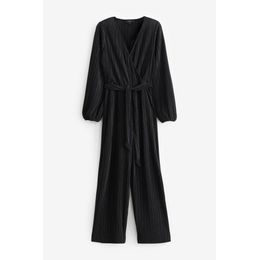 next Jumpsuit Plissierter Overall mit langen Ärmeln (1-tlg)