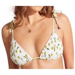 Seafolly - Women's Summercrush Shirred Reversible Slide Tri - Bikini-Top Gr 12 weiß
