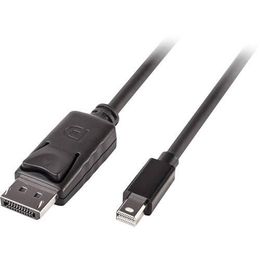 Lindy Mini-DisplayPort / DisplayPort Adapterkabel Mini DisplayPort Stecker, DisplayPort Stecker 5.00 m Schwarz 41648 DisplayPort-Kabel