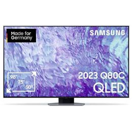 Samsung QLED 4K Q80C QLED-TV 189 cm 75 Zoll EEK G (A - G) CI+, DVB-C, DVB-S2, DVB-T2, QLED, Smart TV, UHD, WLAN Carbon, Silber