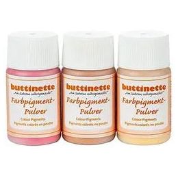 buttinette Farbpigment-Pulver, rottöne, 3x 20 ml