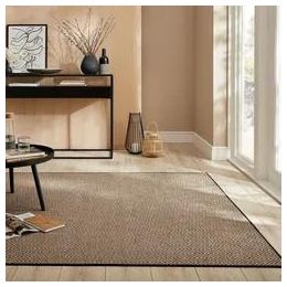 Teppich FLAIR RUGS "Jute Diamond" Teppiche Gr. B: 160cm, 4mm, L: 230cm, schwarz Jute Teppich