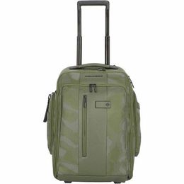 Piquadro Brief 2-Rollen Rucksacktrolley 53 cm Laptopfach camouflage reflected green