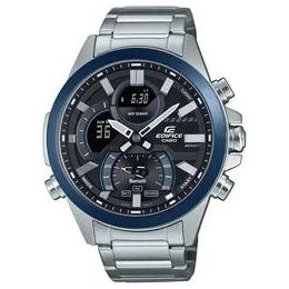 Smartwatch Casio EDIFICE Smartwatches silberfarben (edelstahlfarben, blau, schwarz) Armbanduhr, Herrenuhr, Bluetooth, Stoppfunktion, Weltzeit, digital