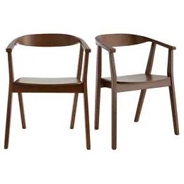 Miliboo Skandinavische Stühle aus dunklem Holz (2er-Set) BAHIA