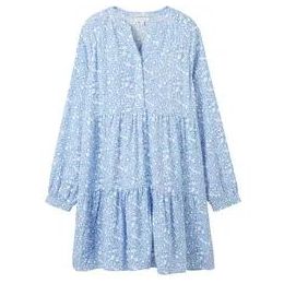 Tom Tailor Mädchen Kleid mit Livaeco by Birla CelluloseTM, blau, Allover Print, Gr. 176