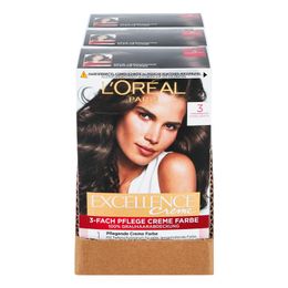 L'Oréal L'Oreal Excellence dunkelbraun, 3er Pack