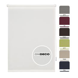ONDECO Tageslichtrollo Win ohne Bohren Klemmfix lichtdurchlässig und Blickdicht Farbe: Weiß, Größe: 90x210 cm