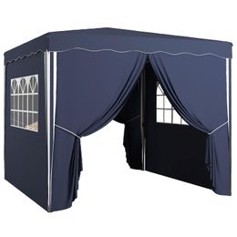 Outsunny Pavillon mit abnehmbaren Seitenwänden, Reißverschluss und Tragetasche blau 297L x 297B x 286H cm