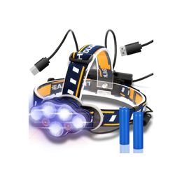 Retoo LED Stirnlampe LED Stirnlampe Kopflampe Scheinwerfer Wiederaufladbar Akku CREE XML (set