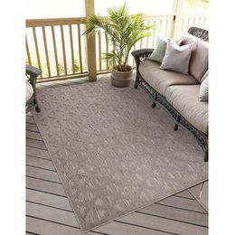 Teppich Carpet City "In-& Outdoorteppich Santorini 446, 3D-Effekt, Geo-Muster" Teppiche Gr. B/L: 240 cm x 340 cm, 5 mm, 1 St., braun Esszimmerteppiche