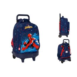 Spiderman Kinderrucksack Kinder-Rucksack mit Rädern Spider-Man Neon Marineblau 33 X 45 X 22 cm