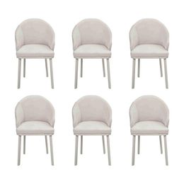 JVmoebel Esszimmerstuhl Weiß 6x Stühle Esszimmer Modern Stuhle Holz Design neu (6 St)
