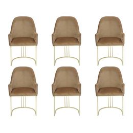 JVmoebel Esszimmerstuhl Gruppe Set 6x Stühle Stuhl Design Stoff Polster Esszimmer Textil (6 St)