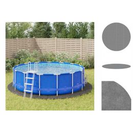 vidaXL Pool-Abdeckplane Bodenschutzmatte Pool-Bodentuch Hellgrau Ø500 cm Polyester Geotextil