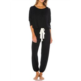 RUZU UG Pyjama Damen Loungewear Weich Lang Sportanzug Freizeitanzug Schlafanzug