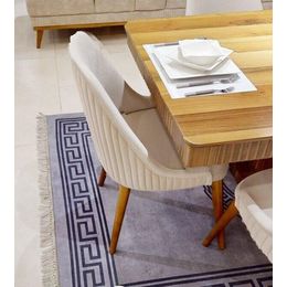 JVmoebel Stuhl Weißer Esszimmer 1-er Stuhl Designer Küchenstuhl Moderne Polsterstühle (1 St)