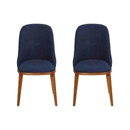 JVmoebel Esszimmerstuhl Blaue Esszimmer 2x Stühle Designer Einrichttung Stuhl-Set Möbel (2 St)