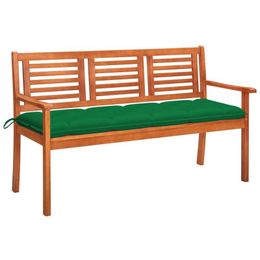 3-Sitzer-Gartenbank mit Auflage 150 cm Massivholz Eukalyptus vidaXL65387