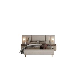 JVmoebel Schlafzimmer-Set Modern Schlafzimmer Set aus Bett mit Bank und 2x Nachttische 3tlg. neu