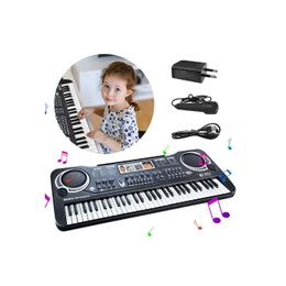 Senmudi Digitalpiano Digitales Klavier für Kinder mit automatischer Begleitung (61 Tasten (Schwarz-Weiß)