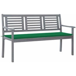 MAISONCHIC - 3-Sitzer-Gartenbank Doppelsitzbank/Ruhebank Gartenstuhl mit Auflage 150 cm Grau Eukalyptusholz XZZZ511041