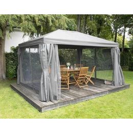 bellavista - Home&Garden® Partyzelt Aluminium-Stahl Pavillon 3x4m Deluxe grau, m...