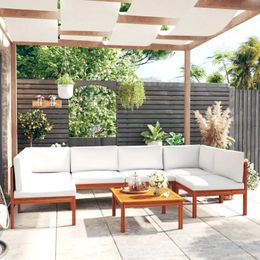 vidaXL Gartenlounge-Set mit Kissen Massivholz Akazie