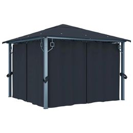 vidaXL Partyzelt Pavillon mit Vorhängen 300×300 cm Anthrazit Aluminium