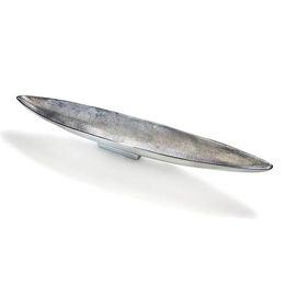 Kobolo Dekoschale Schale XXL Schiffchenform aus Metall 80cm (silberfarben)