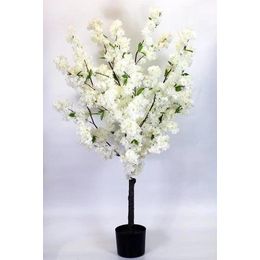 Kunstpflanze Künstlicher Kirschbaum weißer Kirschblütenbaum, Arnusa, Höhe 120 cm...