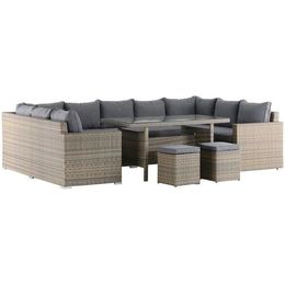 Konifera Gartenlounge-Set Portland, (Set, 18-tlg), 3 Sofas, 2 Hocker, 1 Tisch