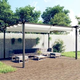 vidaXL Partyzelt Pavillon mit Ausziehbarem Dach 4x3 m Creme