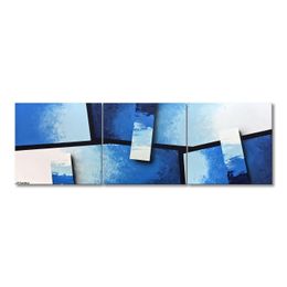 WandbilderXXL XXL-Wandbild Blue Stacks 210 x 70 cm
