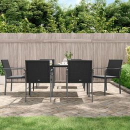 Bonnevie - 7-tlg. Garten-Essgruppe,Gartenmöbel Set,Gartenmöbel Set mit Kissen Poly Rattan und Stahl vidaXL