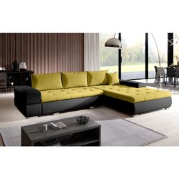 Arzo Sofa L-Form Eckcouch Schlafsofa Couch Schlaffunktion MA1100-OR40 - Furnix