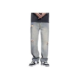 KIKI Dehnbund-Jeans Loose Straight Dragline Wide Leg Jeans Herrenhosen