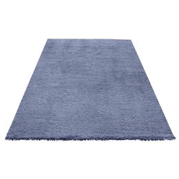 Teppich my home "Desner, Hochflor Teppiche" Teppiche Gr. B/L: 160 cm x 230 cm, 38 mm, 1 St., blau (bleu) Esszimmerteppiche