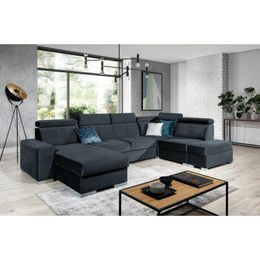 Wohnlandschaft Schlafsofa nolan inkl. usb Stoff Element Anthrazit Ottomane Links