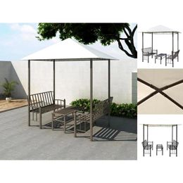 vidaXL Pavillon Garten Pavillon Gartenzelt mit Tisch und Bänken 2,5x1,5x2,4 m