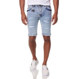 Denim House Jeansshorts SLIM-FIT Herren Jeanscapri Bermuda Kurzehose mit Stretch Blau W36